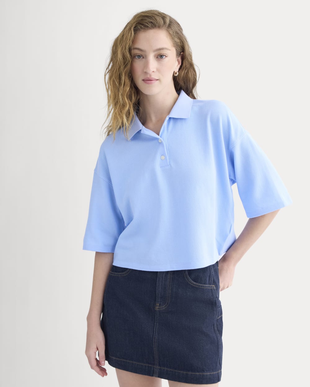 EVERLANE EVERLANE Pique Boxy Polo